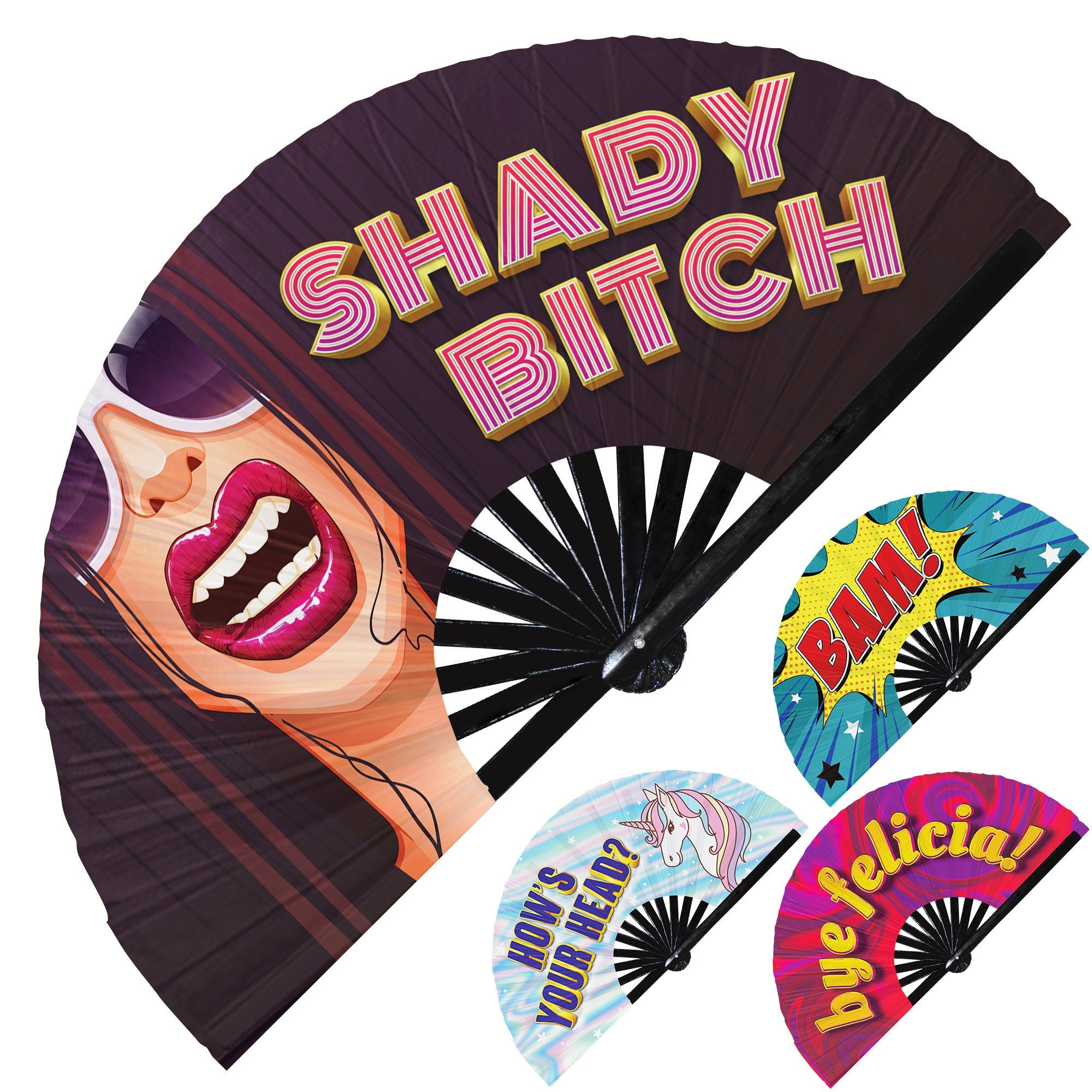 Drag Queen Slangs Bamboo Hand Fan